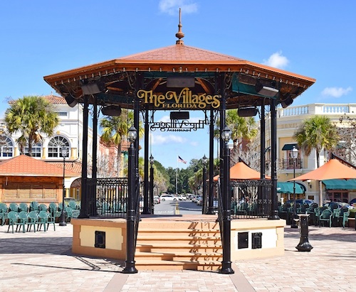 Looking down Main Street through the pavilion in The Villages ...